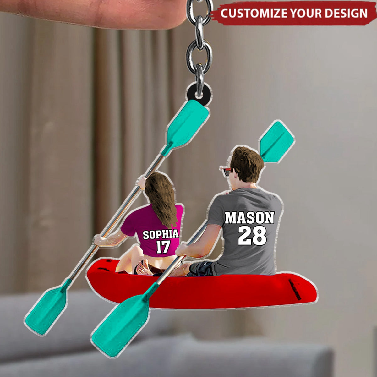Kayak Couple - Personalized Acrylic Keychain, Gift For Kayaker Parter ...