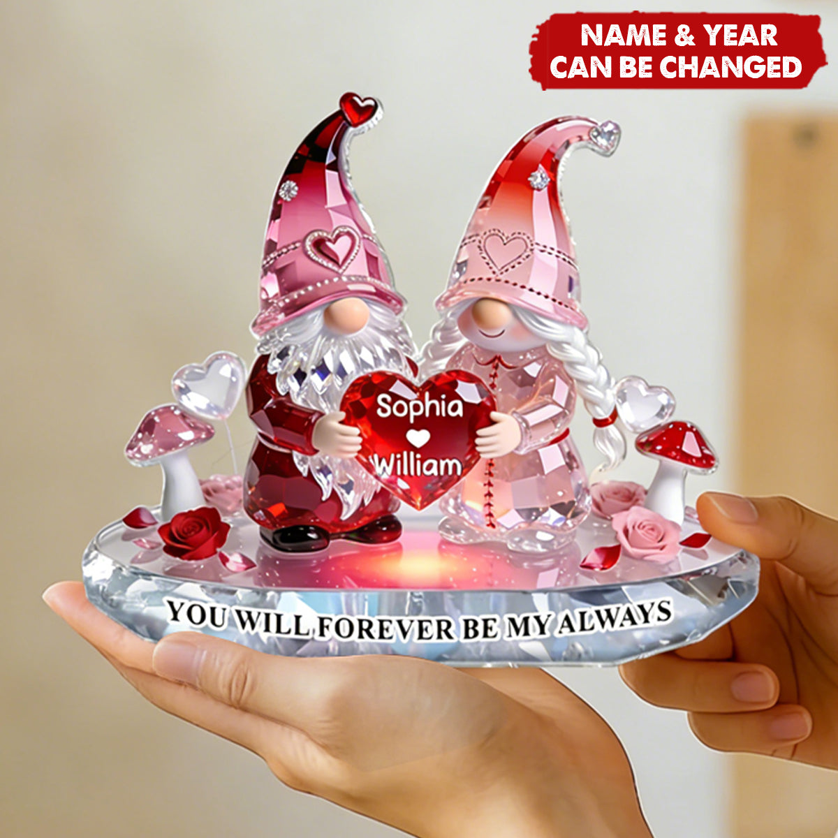 3D Effect Eternal Love Dwarf Couple Forever Together - Personalized ...