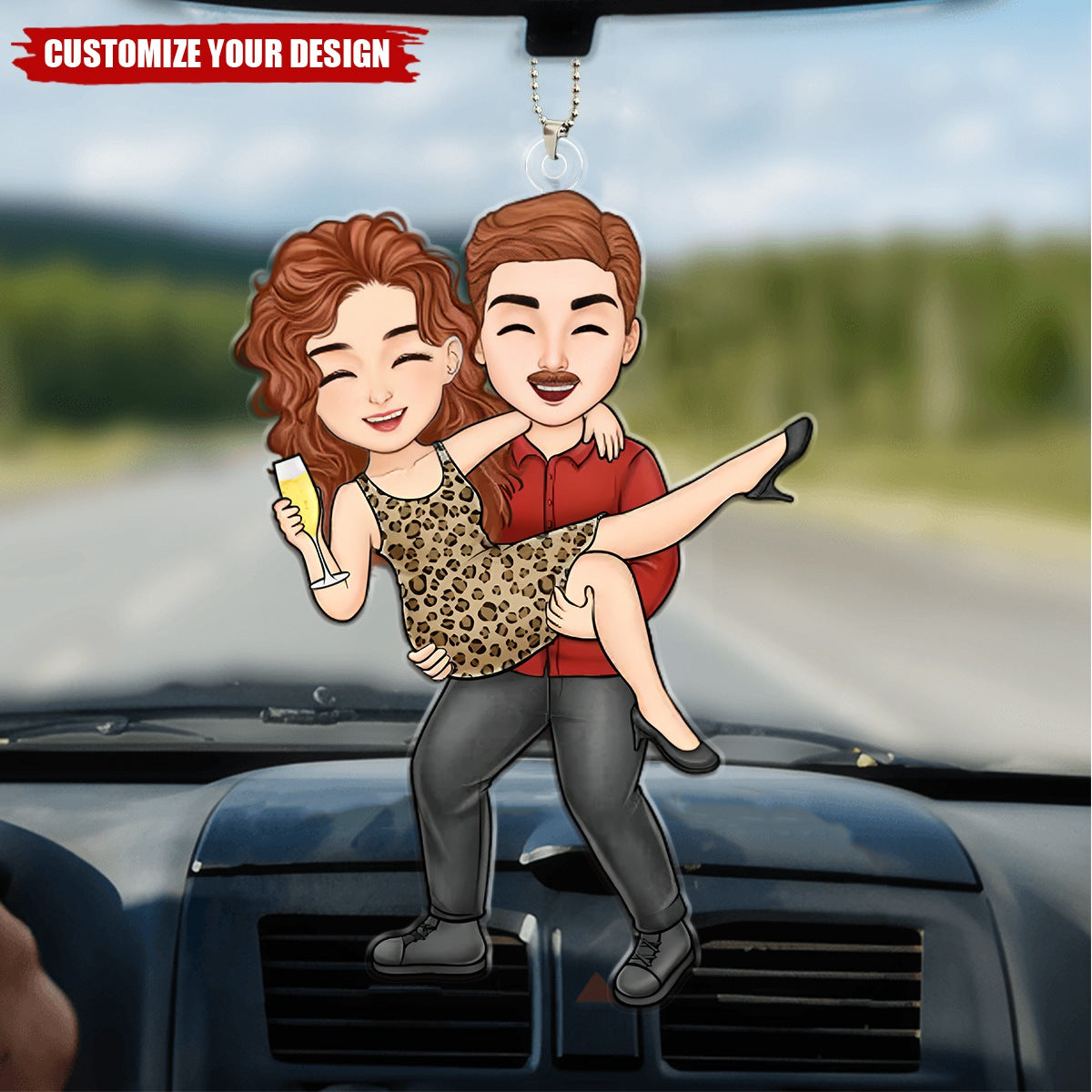 Princess Carry Couple - Personalized Acrylic Car Hanger designed by ...