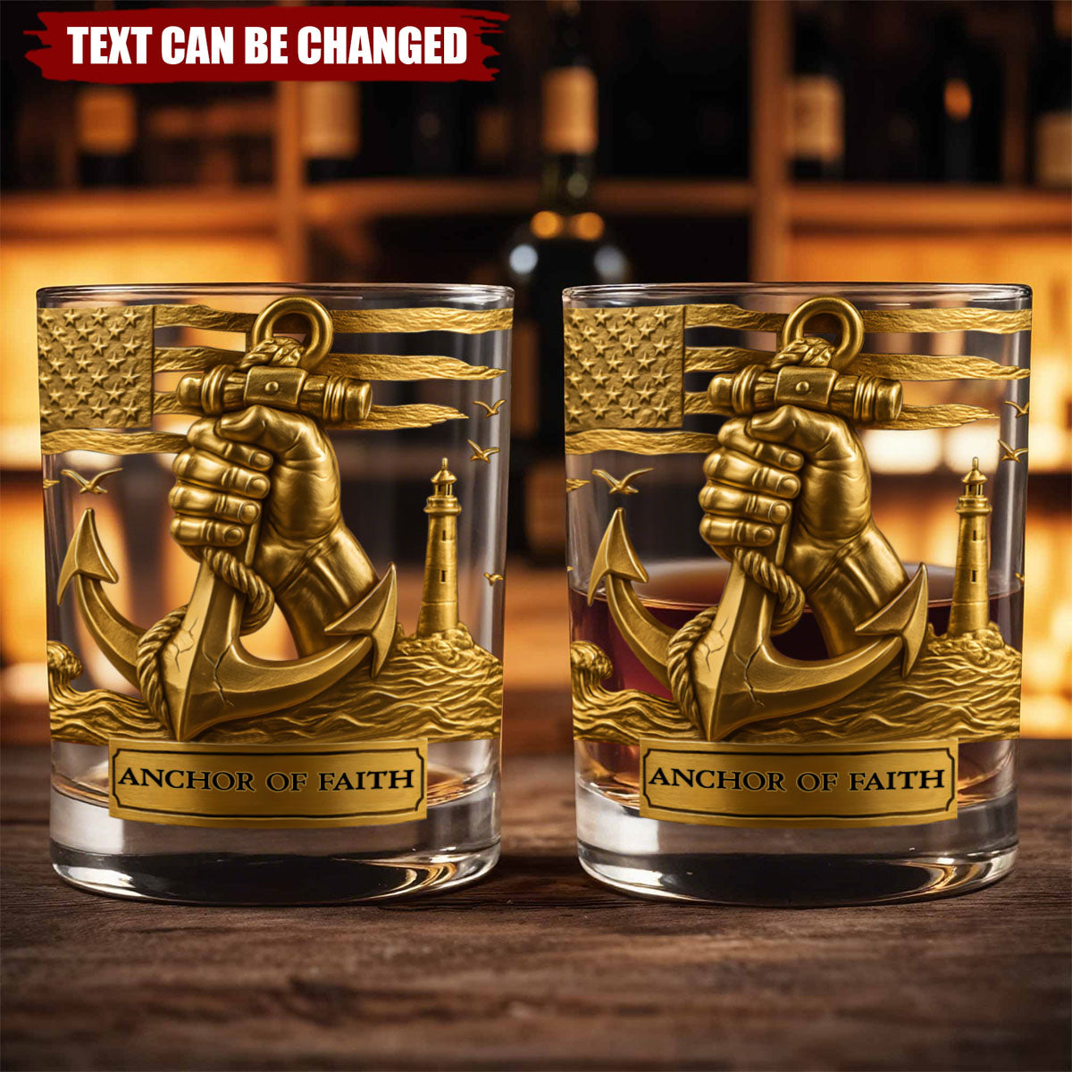 Hand Hold An Anchor - Personalized Whiskey Glass designed by Strudel ...