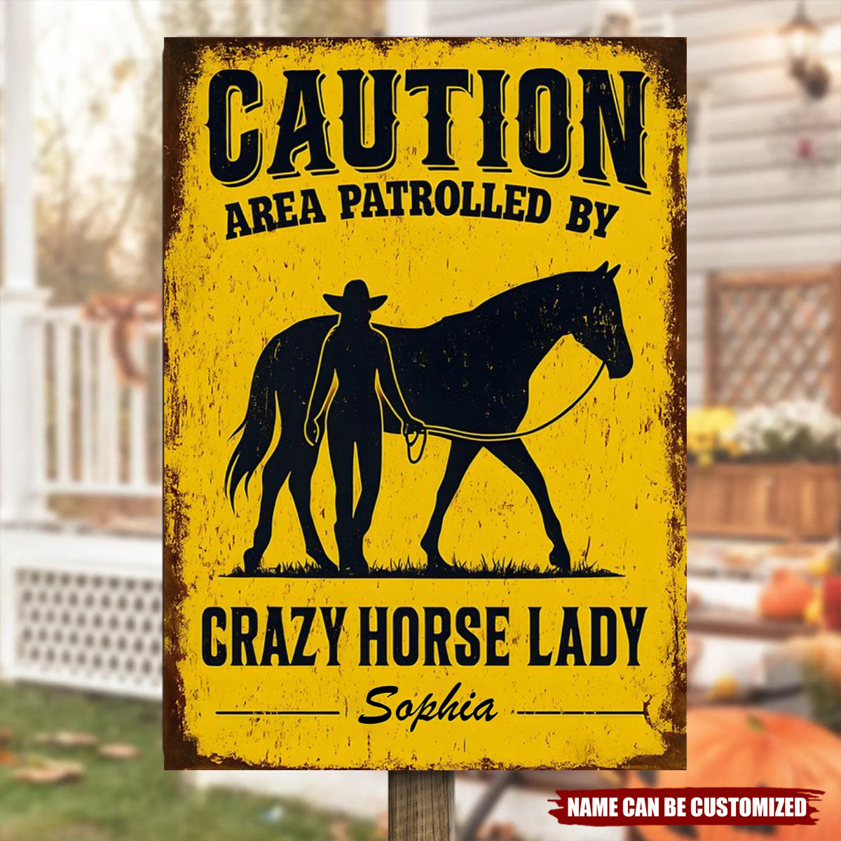 Crazy Horse Lady Area - Personalized Horse Rectangle Metal Sign ...