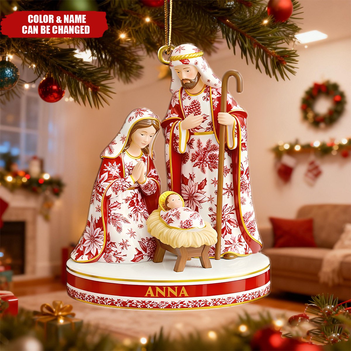 Toile de Jouy Nativity Christmas Ornament – Personalized Gifts for ...