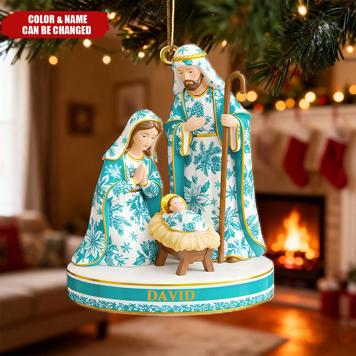 Toile de Jouy Nativity Christmas Ornament – Personalized Gifts for ...